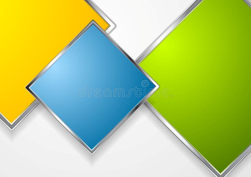 Bright Squares with Metallic Frame Stock Vector - Illustration of ...