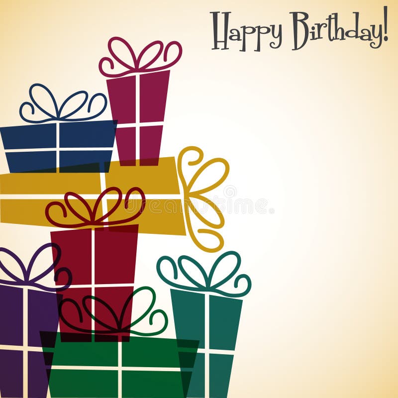 Bright retro present card stock vector. Illustration of birthday ...