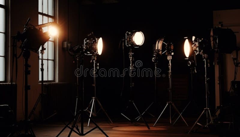 Bright Stage Illuminated by Modern Lighting Equipment Generated by AI ...