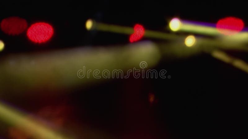 Bright Stage Lights Flashing Spotlight with Laser Rays. Soft Focus ...