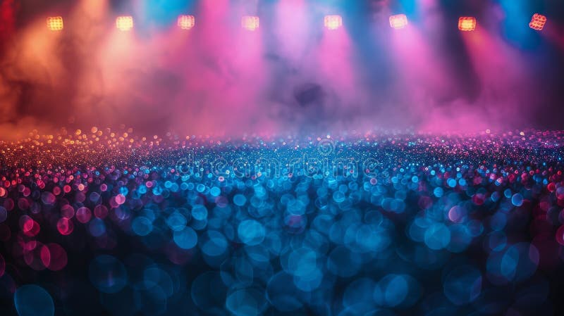 Bright Stage Lights Illuminating Performance Area Stock Image - Image ...
