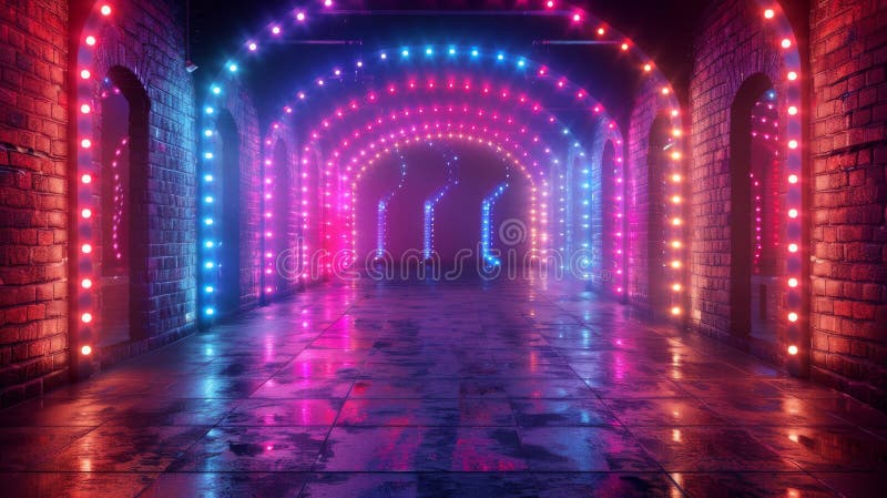 Bright Stage Lights and Spotlights Illuminating Performance Stock Photo ...