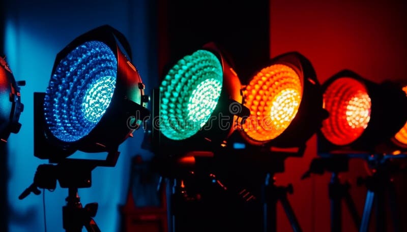 Bright Stage Set Illuminated by Halogen Lights Generated by AI Stock ...