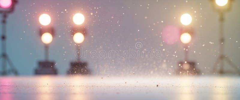 Bright Stage with Shining Lights and Floating Dust Stock Photo - Image ...