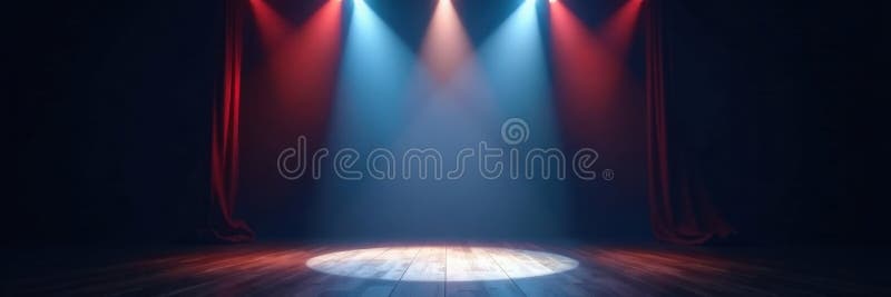 Bright Stage Spotlights, Dramatic Contrast of Light and Dark , Theater ...
