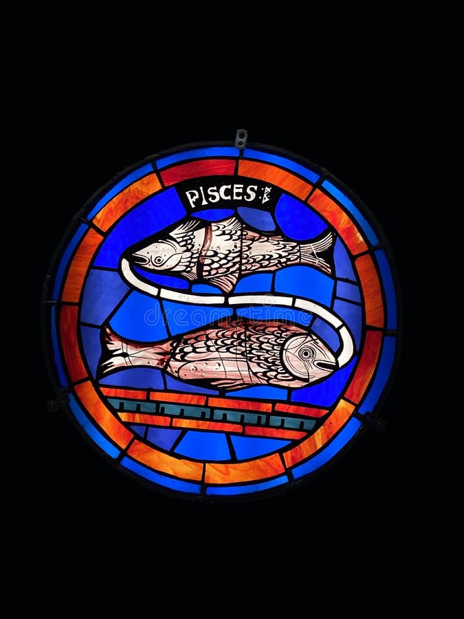 Stained glass with fish. stock illustration. Illustration of light ...