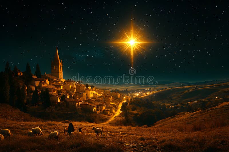 The Bright Star of Bethlehem Shining in the Night Sky, As Described in ...