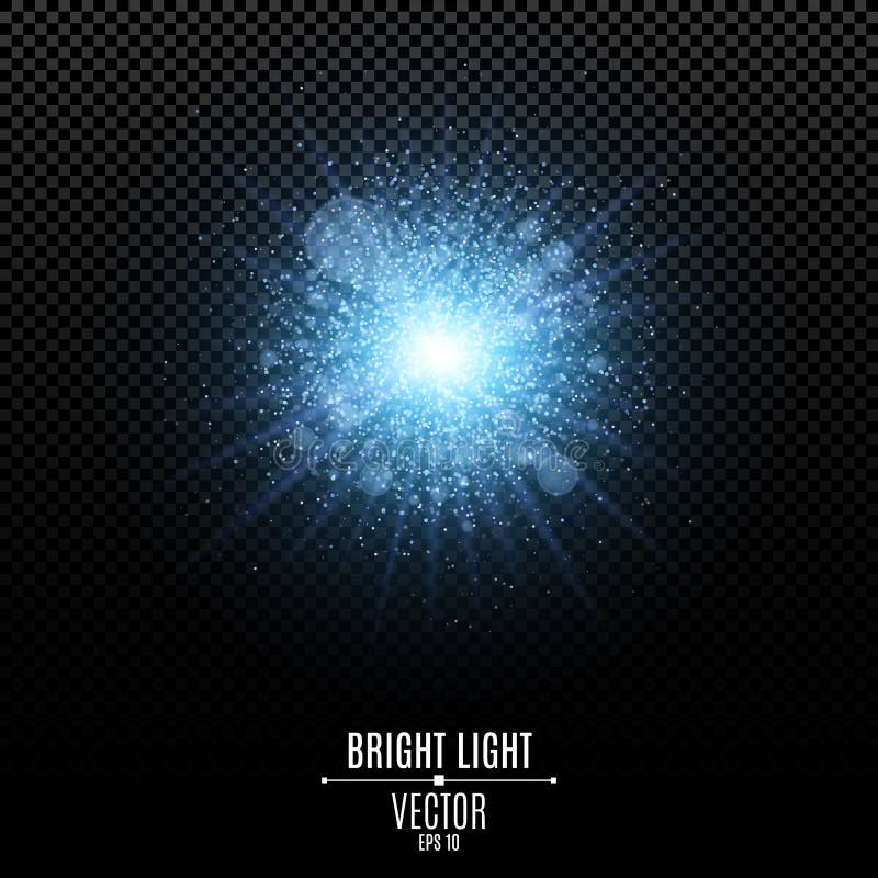 Bright Star of a Blue Color. Blue Flash of Light. Abstract Blue Lights ...