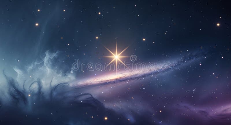 Bright Star Cosmic Background Galaxy Space. Stock Photo - Image of ...