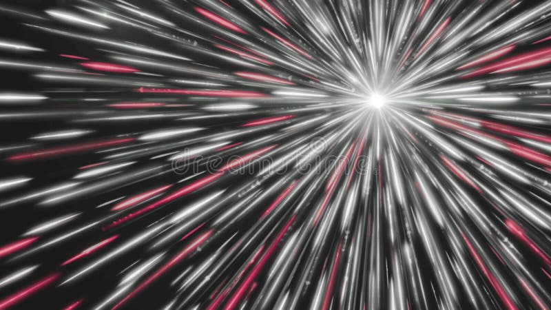 Bright Star Emits Colored Lines. Animation. White Dot Emits Bright and ...