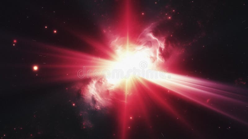 A Bright Star that Exploded Forming a Red Nebula. Stock Footage - Video ...