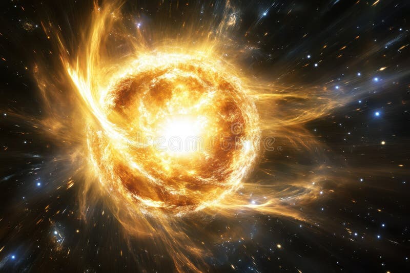 Bright Star Exploding Cosmos Vibrant Energy Radiant Light Stock Photos ...