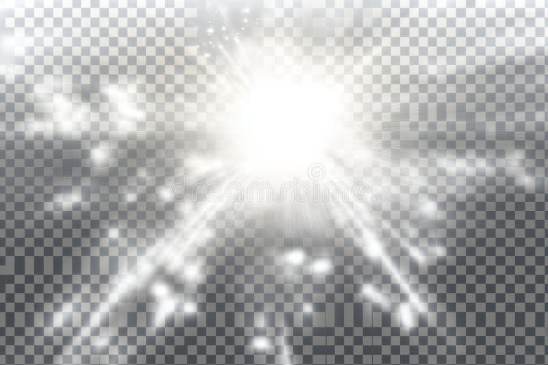 Bright Star Exploding with Light Rays on Transparent Background Stock ...