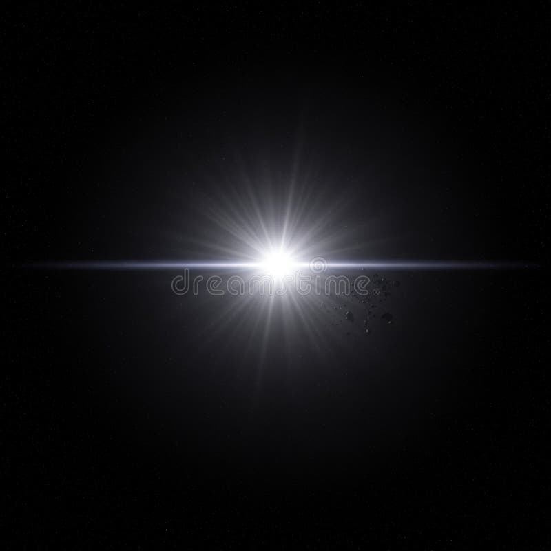 Bright Star Light in Dark Space Background Stock Illustration ...