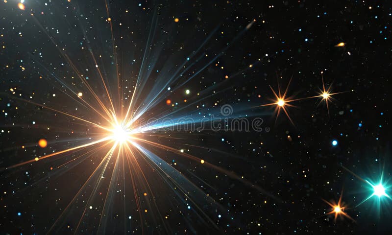 A Bright Star is the Main Focus of this Image, with a Few Other Stars ...