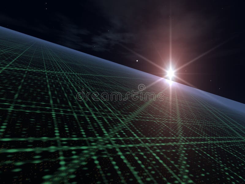 Bright Star Over Light Array Stock Illustration - Illustration of ...