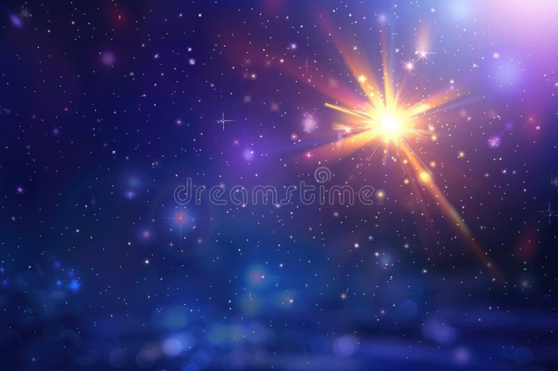A Bright Star Shining in the Night Sky. Suitable for Astronomy ...