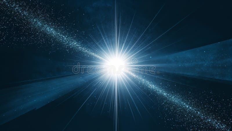 Beams of Light Shining through Space Dust and Nebulae Stock ...