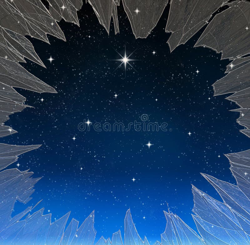 Bright Wishing Star Night Sky Stock Illustration - Illustration of ...