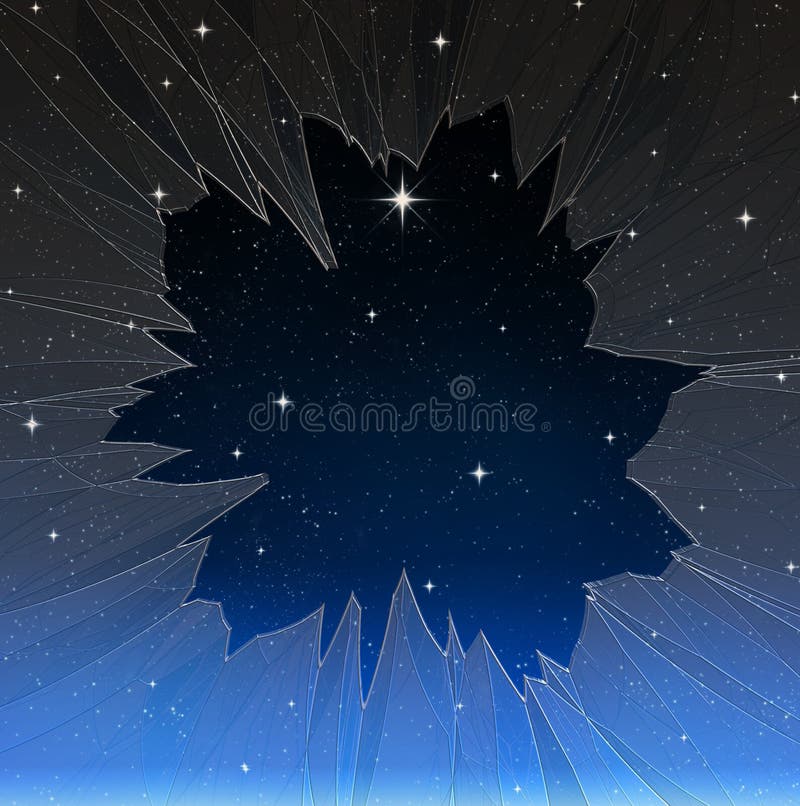 Bright Star through Smashed Window Stock Vector - Illustration of star ...