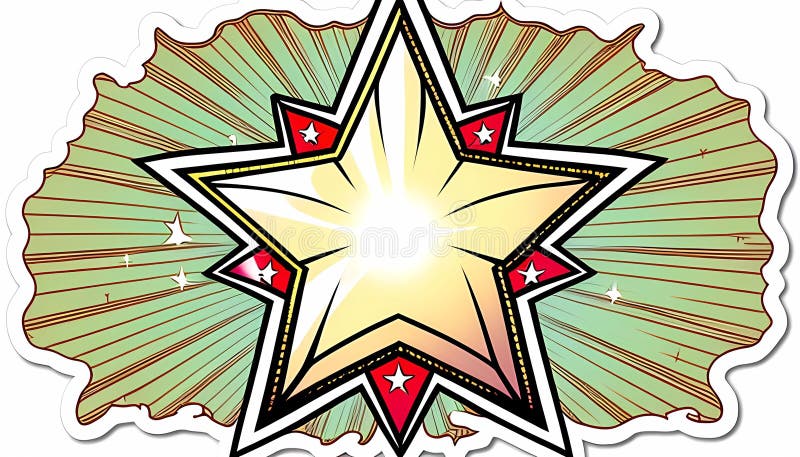 Bright Star Sticker, Made with Generative AI Stock Illustration ...
