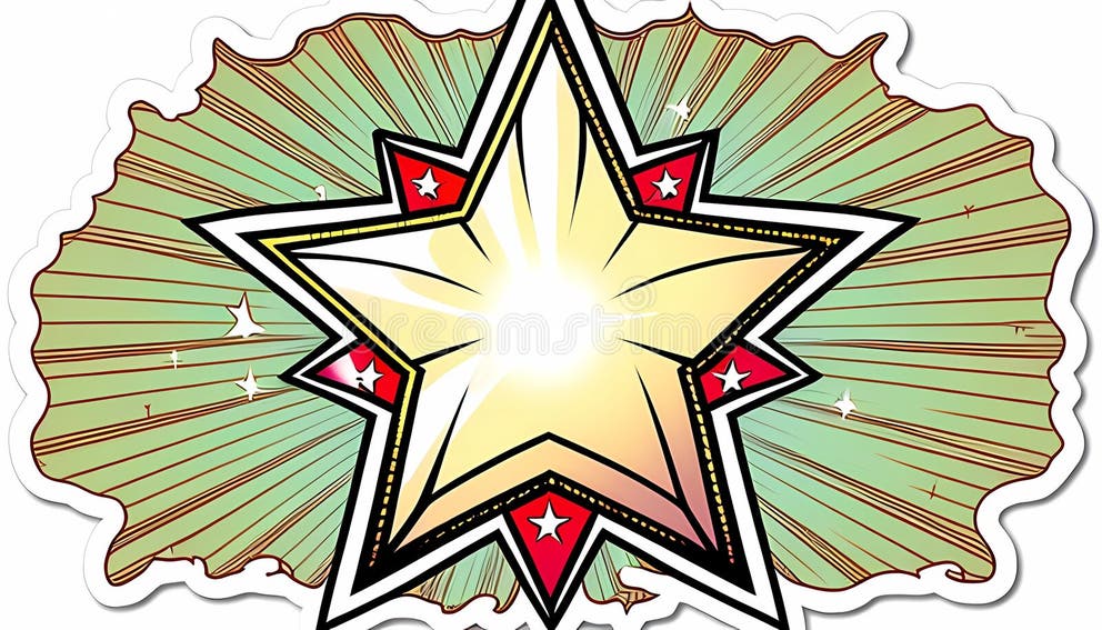Bright Star Sticker, Made with Generative AI Stock Illustration ...