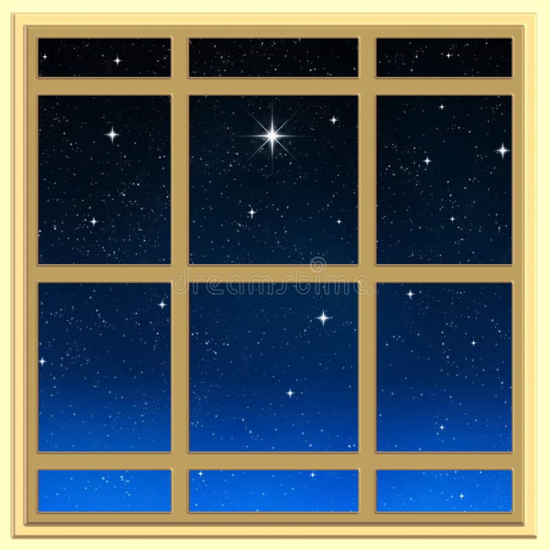 Bright Wishing Star Night Sky Stock Illustration - Illustration of ...