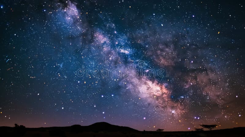 A Bright Starry Night Sky Filled with Milky Way Galaxies, and Nebulae ...