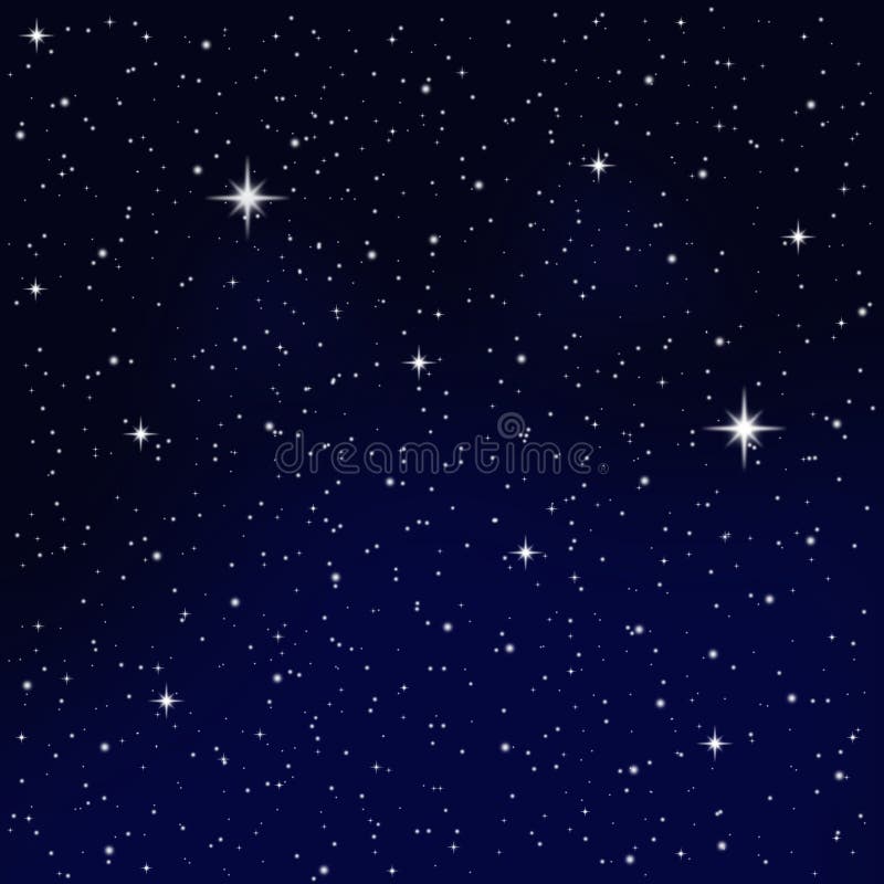 Bright Wishing Star Night Sky Stock Illustration - Illustration of ...
