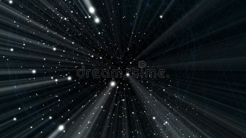Bright Stars and Light Rays Exploding Glitter and Sparkle in Space ...