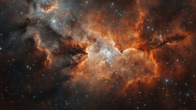 Bright Stars and Nebula Illuminating the Deep Reaches of Space Stock ...