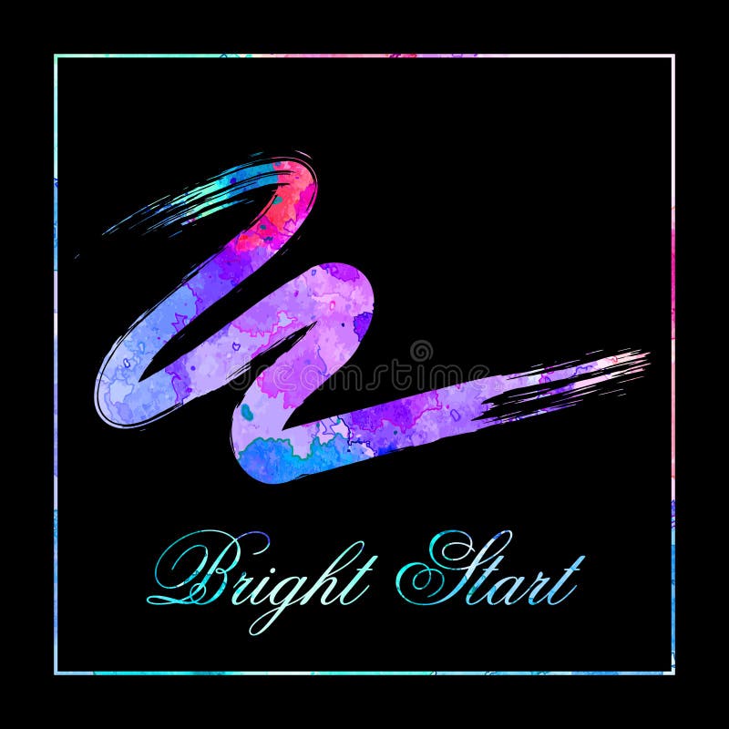 Bright Start - Rainbow Vector Watercolor Smear on Black Stock Vector ...