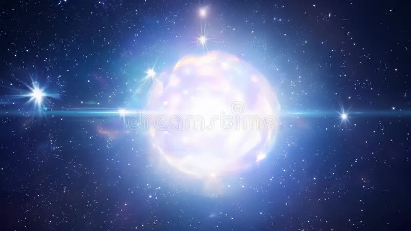 Bright Stellar Explosion in Deep Space Captured at Dawn Stock Footage ...