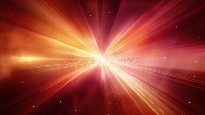 Bright Stellar Explosion with Radiant Light Beams in Space Stock ...