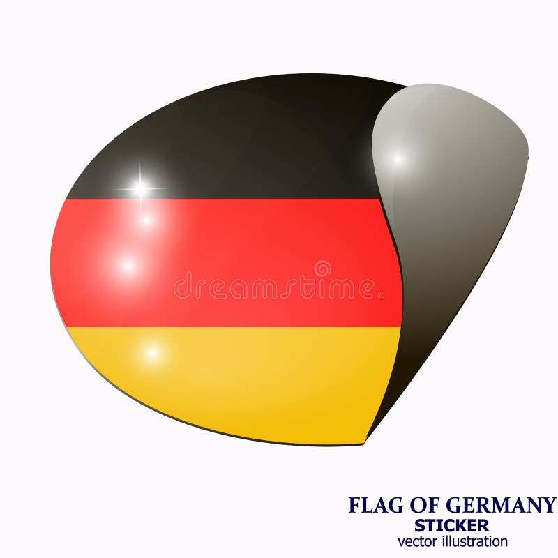 Bright Sticker with Flag of Germany. Banner Illustration with Flag ...