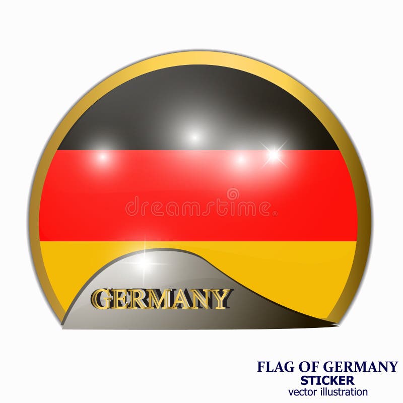Bright Sticker with Flag of Germany. Banner Illustration with Flag ...