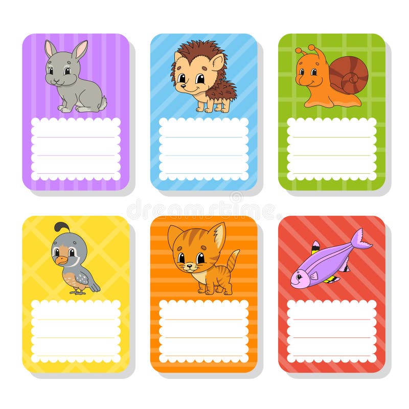 Bright Stickers. School Name Label. Rectangular Label. Color Vector ...