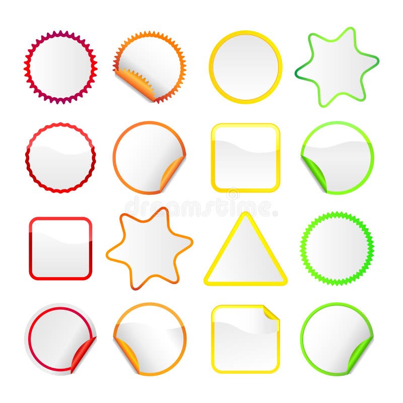 Bright Stickers Set 4 - Borders Stock Vector - Illustration of square ...