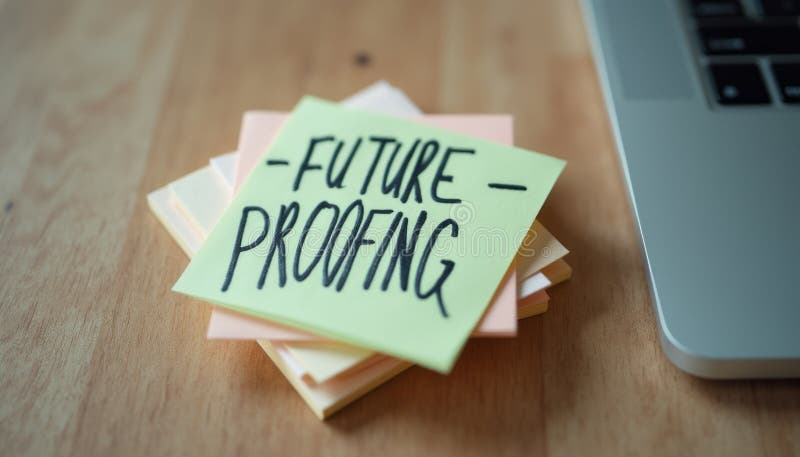 Bright Sticky Notes with Future Proofing Message Stock Photo - Image of ...