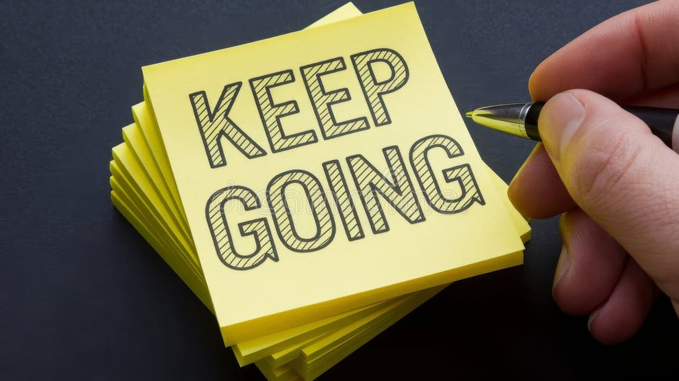 Bright Sticky Notes with the Message "Keep Going" for Motivation and ...