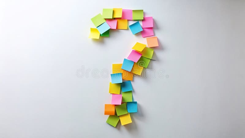 Bright Sticky Notes Shape a Question Mark a Visual Representation of ...