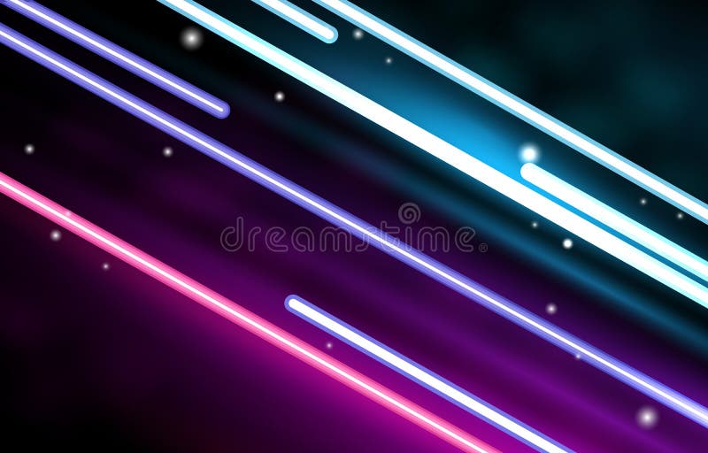 Bright Straight Lines Neon Lights Technology Background Stock Vector ...