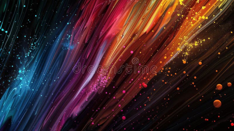 Bright Streaks of Color Pop Against the Dramatic Contrast of Blac Stock ...