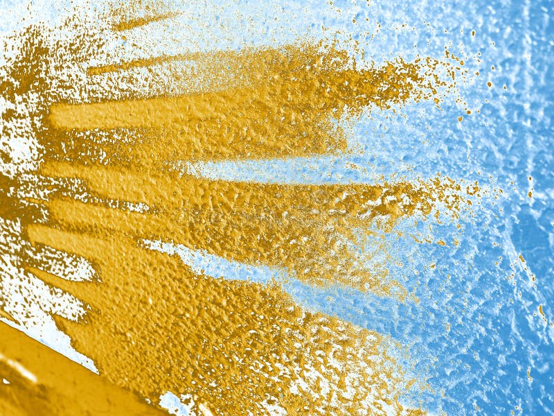 Bright Streaks of Paint on a Abstract Background. Blue and Gold Stock ...