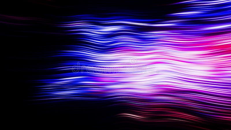 Bright Stream of Cyber Stripes on Black Background. Motion. Computer ...