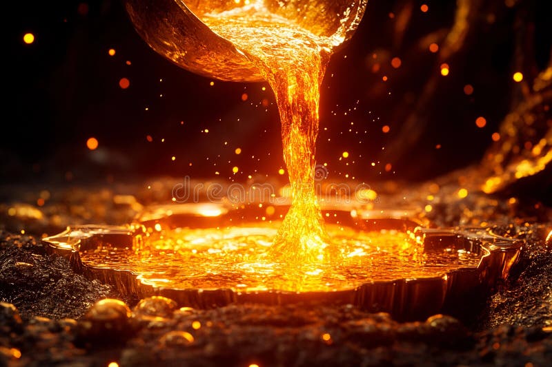 Lava Flowing from a Molten Source, Illuminating the Dark Volcanic ...