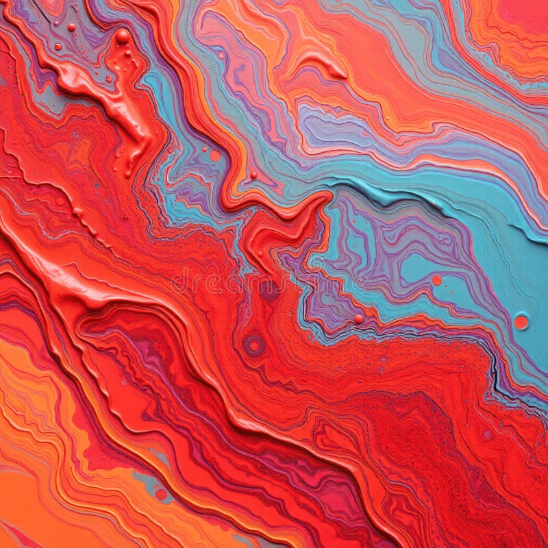 Bright Strokes of Paint with Textural Elements Add Depth and Contrast ...