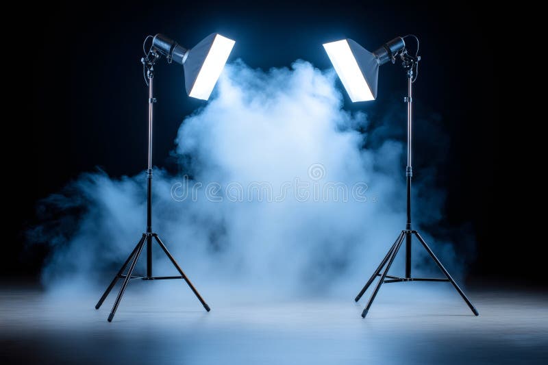 Bright Studio Lighting Setup with Smoke Effect Creates Dramatic ...