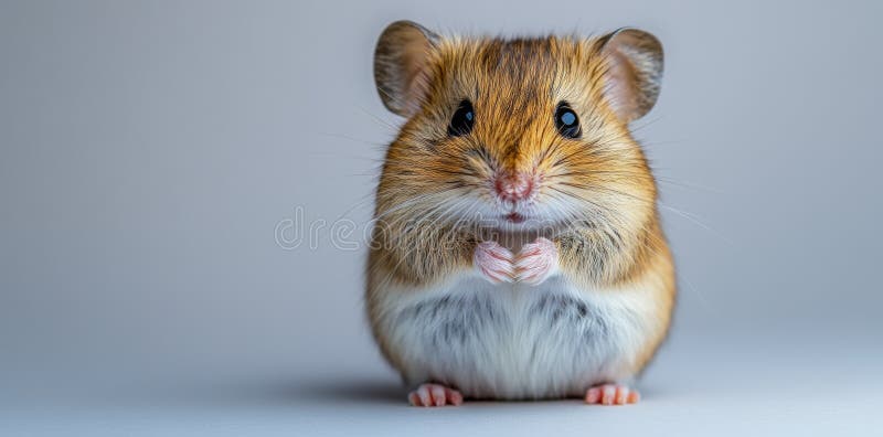 In a Bright Studio Setting, a Small and Cute Mouse Stands Upright ...