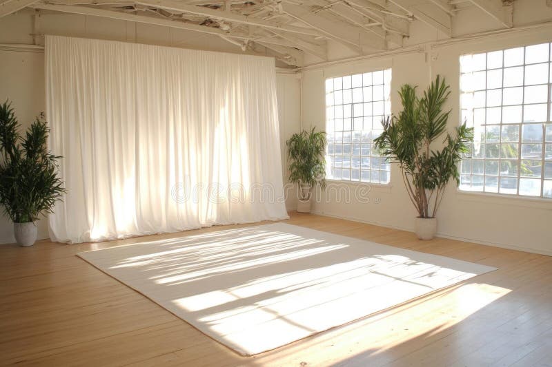 Bright Studio Space with Natural Light and Minimalist Style Stock ...